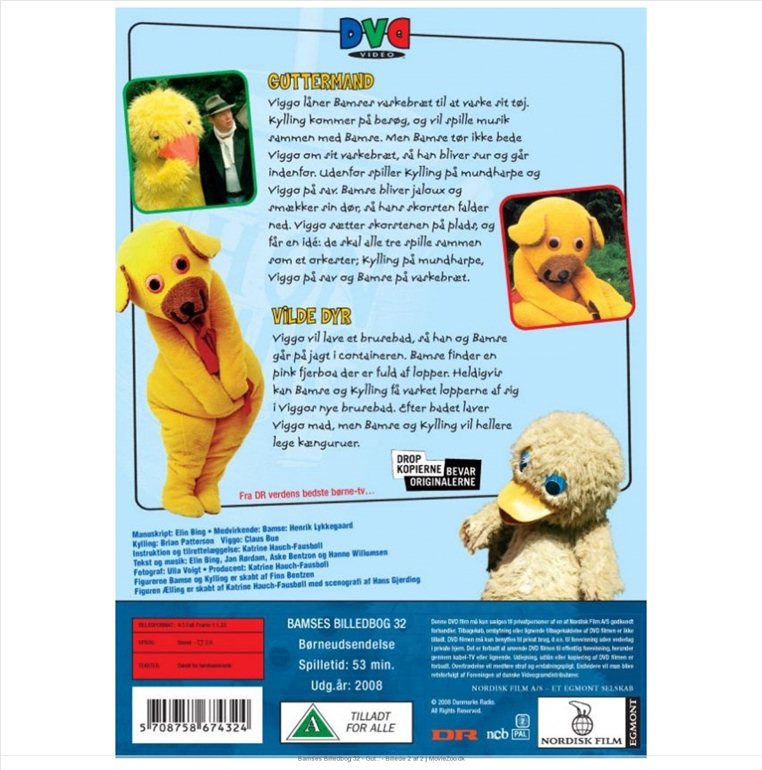 Bamses Billedbog 32 - Guttermand / Vilde Dyr (DVD) – RetroHygge.dk