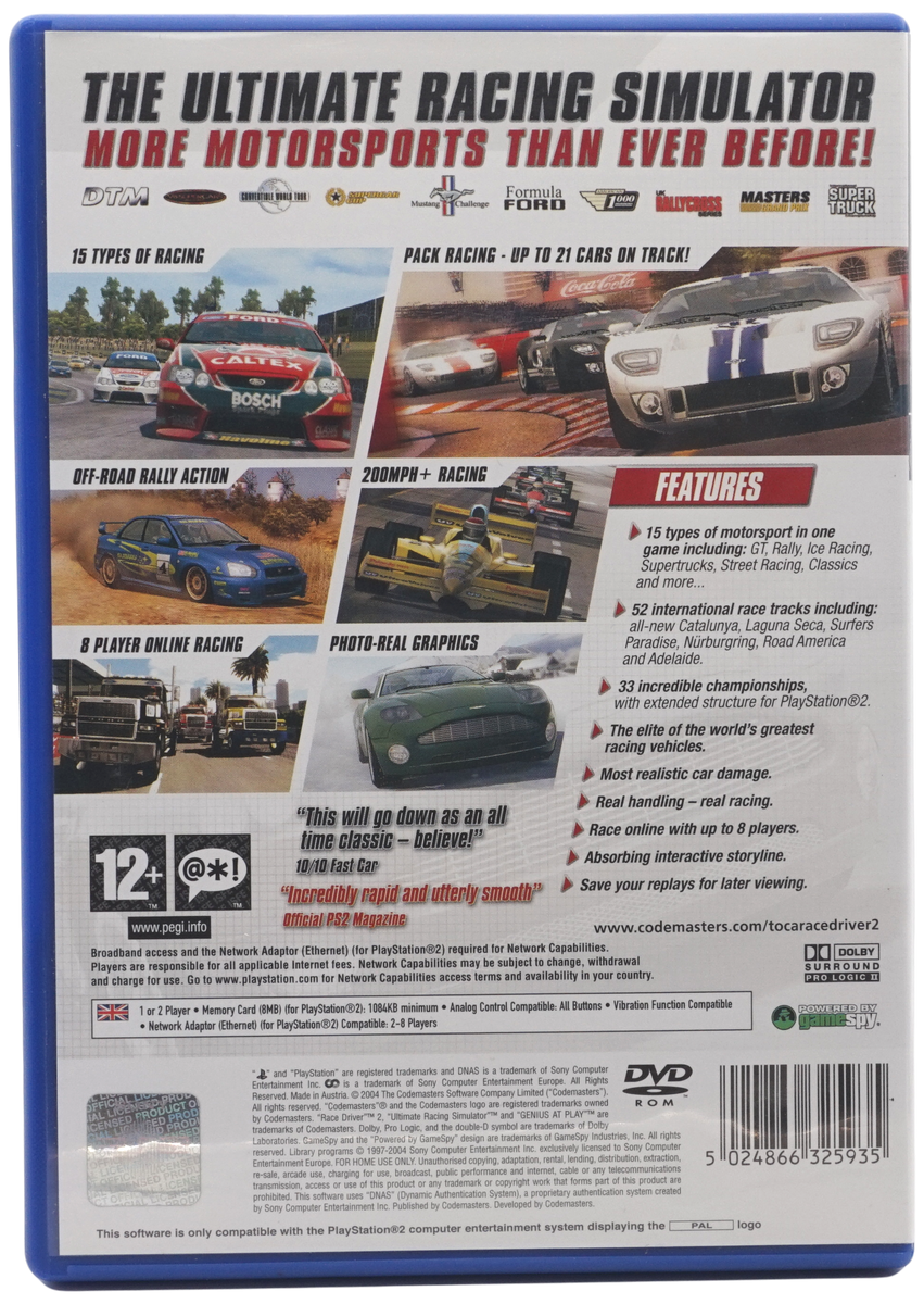 TOCA Race Driver 2 (PS2) – RetroHygge.dk