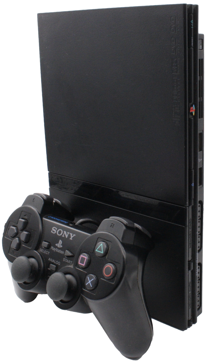 Playstation 2 Konsol (Sort) (Slim) – RetroHygge.dk